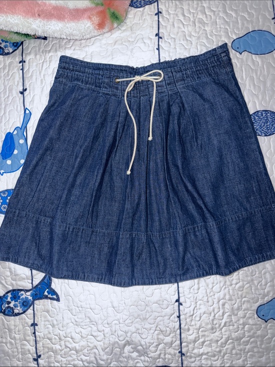 Merona | Skirts | Merona Blue Denim Drawstring Mini Skirte | Poshmark
